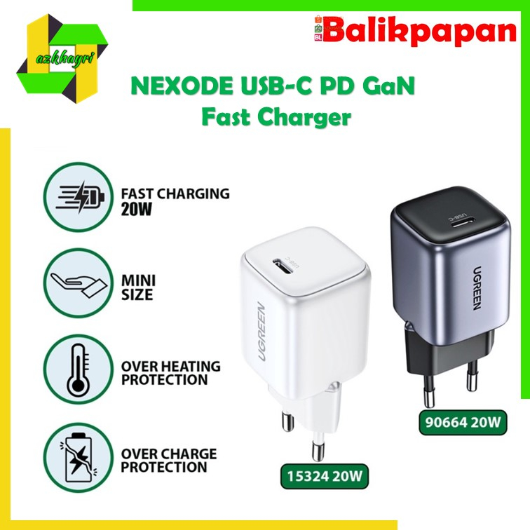 Jual Ugreen Kepala Charger 20W USB Tipe-C PD QC3.0 Fast Charging Nexode ...