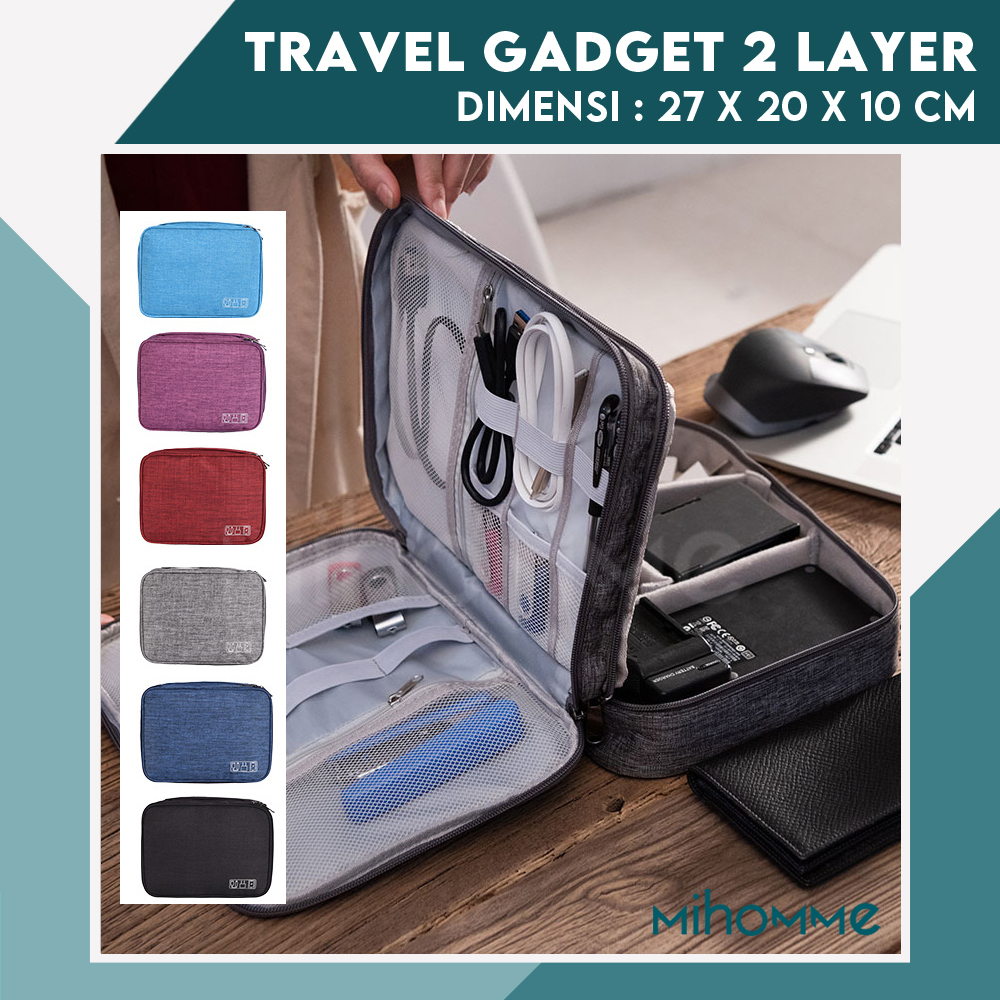 Jual Travel Pouch Gadget Organizer Storage Tas Penyimpanan Kabel ...