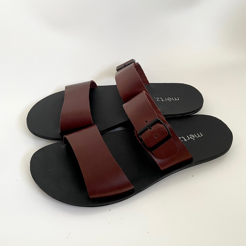 Jual Mertz Men Ben Sendal Slip On Pria/Sandal Kulit Pria (Genuine ...