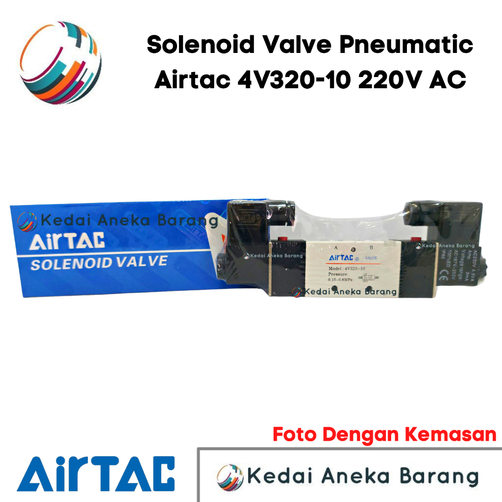 Jual Solenoid Valve Airtac 4V320-10 4V320 10 220V AC / 110V AC / 24V DC ...