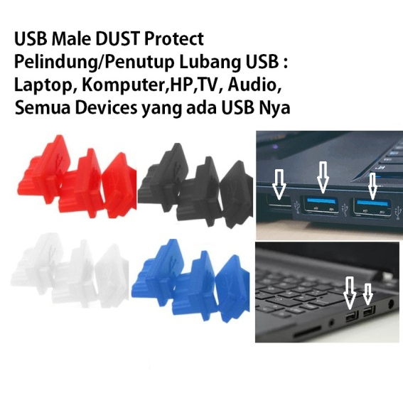 Jual USB Cover Pelindung Port/Lubang USB Laptop PC HP TV HUB Charger ...