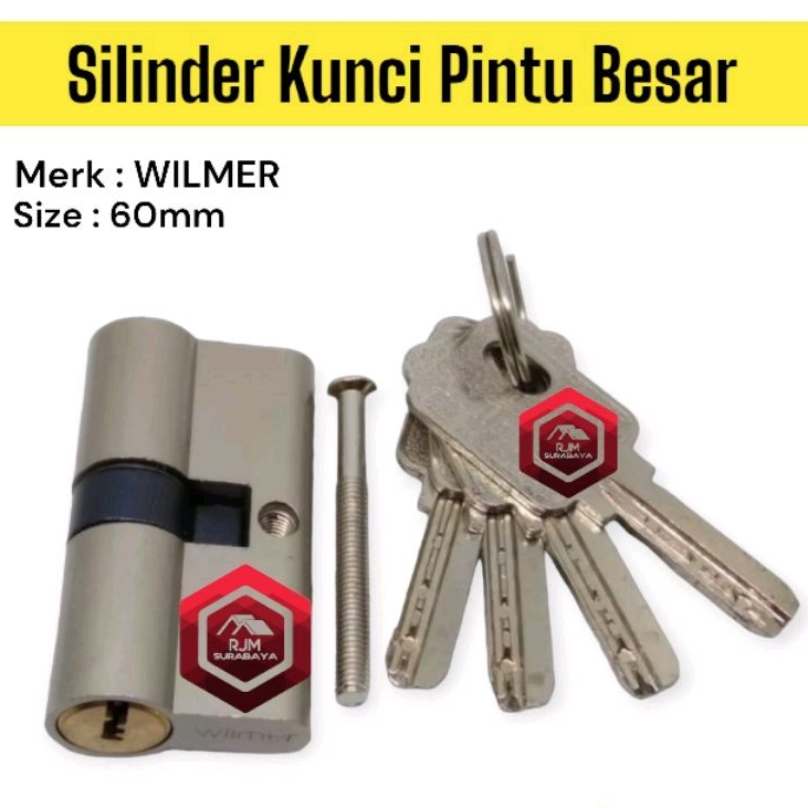 Jual Silinder Kunci Pintu Besar Wilmer 60mm / Anak Lubang Kunci ...