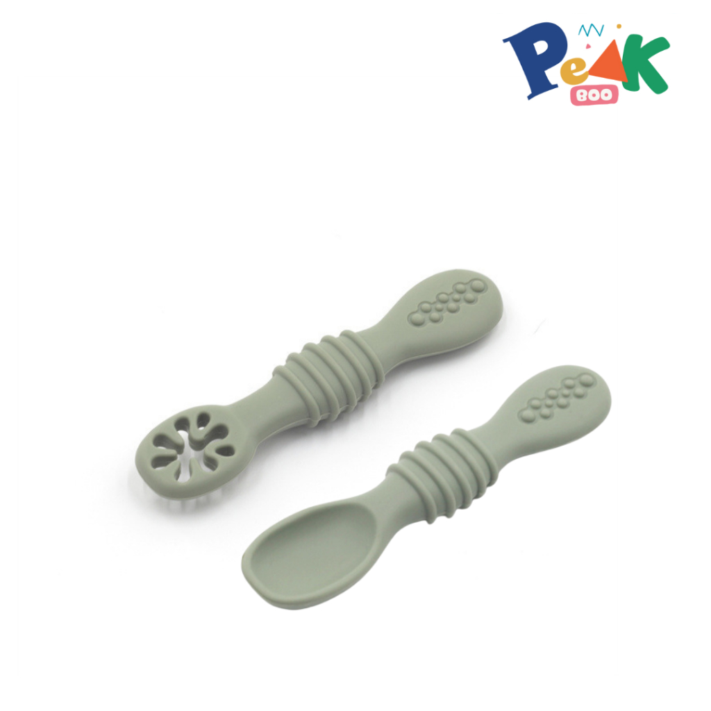 Jual Peak A Boo - Sendok Mpasi Set Premium Silicone ( sendok makan bayi ...