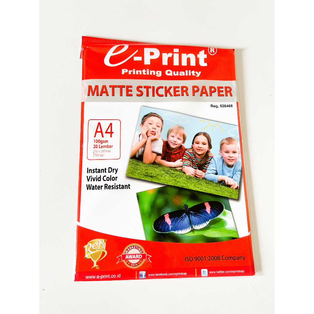 Jual Matte Sticker Paper E-PRINT 100gsm Kertas Stiker | Shopee Indonesia