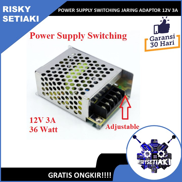 Jual POWER SUPPLY SWITCHING JARING ADAPTOR 12V 3A LED STRIP CCTV 12V DC 3A | Shopee Indonesia