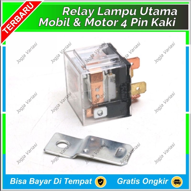 Jual RELAY KLAKSON LAMPU UTAMA LAMPU TEMBAK 4 KAKI 80A MOBIL MOTOR ...