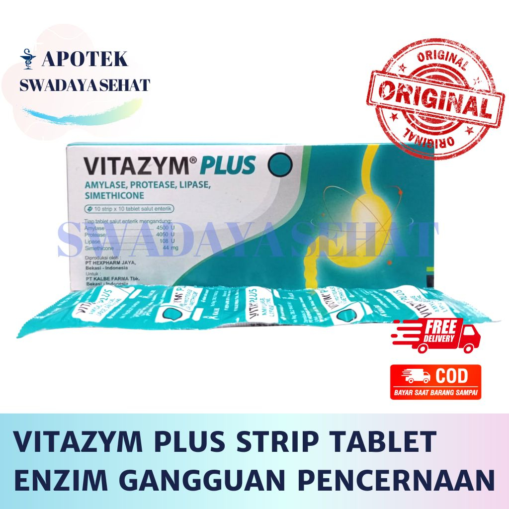 Jual VITAZYM PLUS STRIP Tablet - Enzym Saluran Pencernaan Gangguan ...