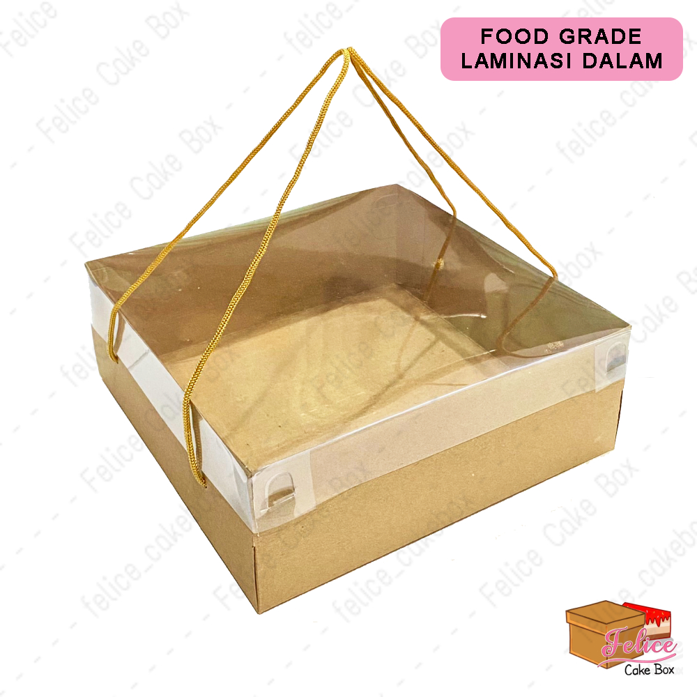 Jual BOX KRAFT MIKA EMBOS TALI FOODGRADE 18X18X8 CM / DUS KRAFT MIKA ...