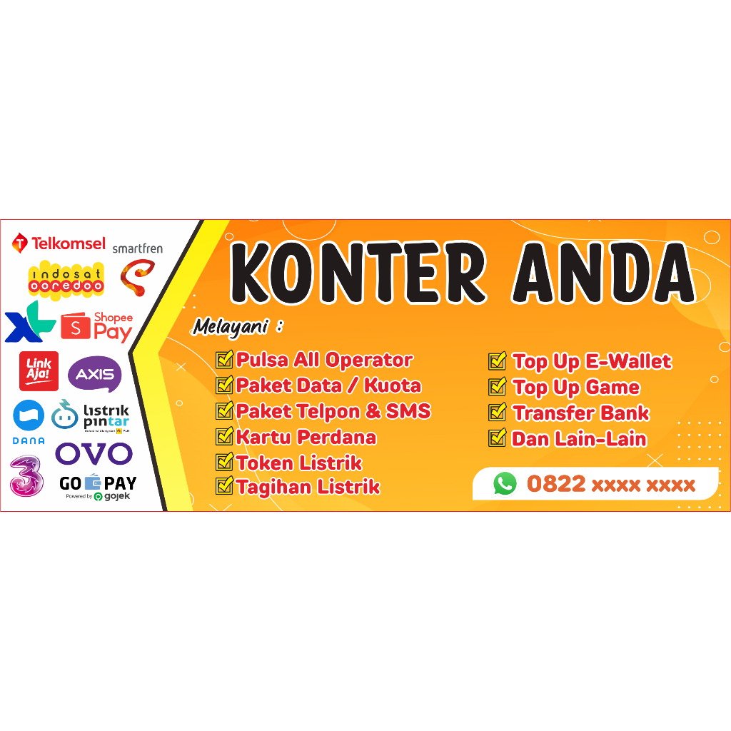 Jual Spanduk Banner Konter / Banner Spanduk Murah / Aksesoris Konter / Variasi Warna -ONEKLIK.1 ...