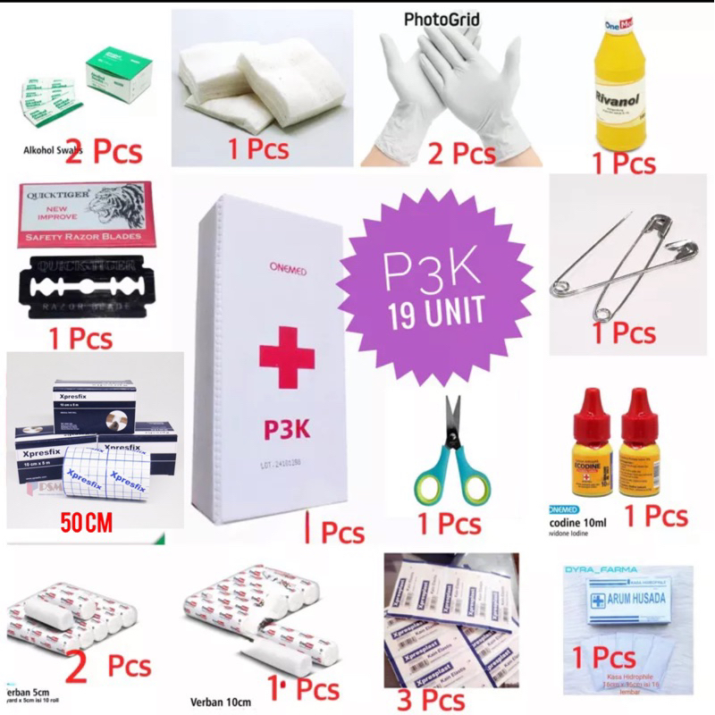 Jual Kotak P3K Paket 16 & 19 unit Free Masker Earloop 40cs, paket ...