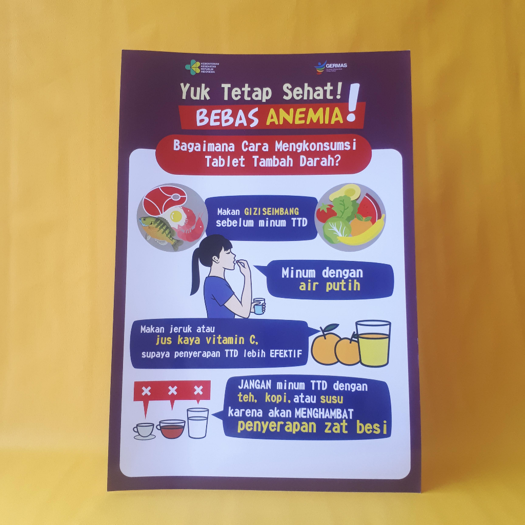 Jual Poster Penyakit | Poster Anemia | Poster Cara Mengkonsumsi Tablet ...