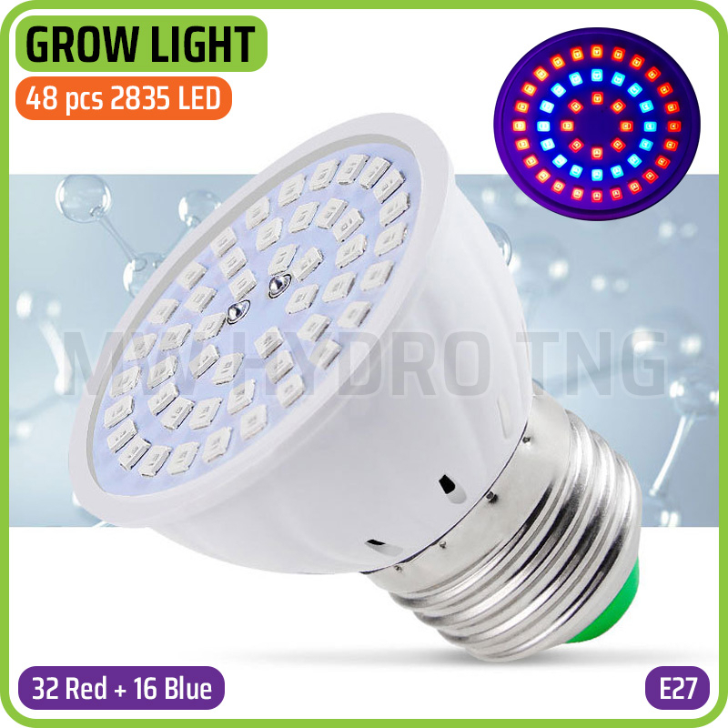 Jual LED Plant Grow Light, 48 LED R+B, 2835 SMD, E27 - Lampu Tanaman ...