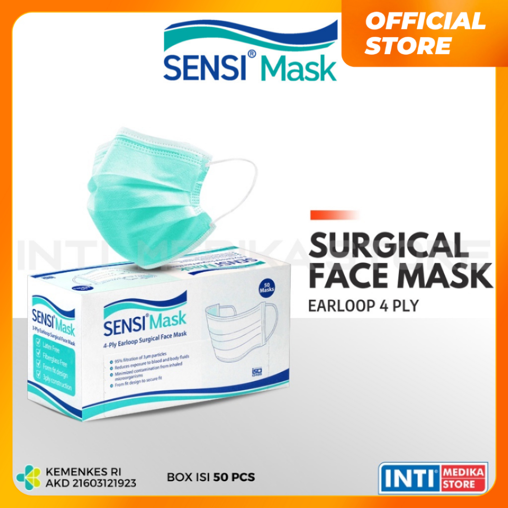 Jual SENSI - (NEW) Masker 4 Ply Earloop Double Filter | Surgical Mask ...