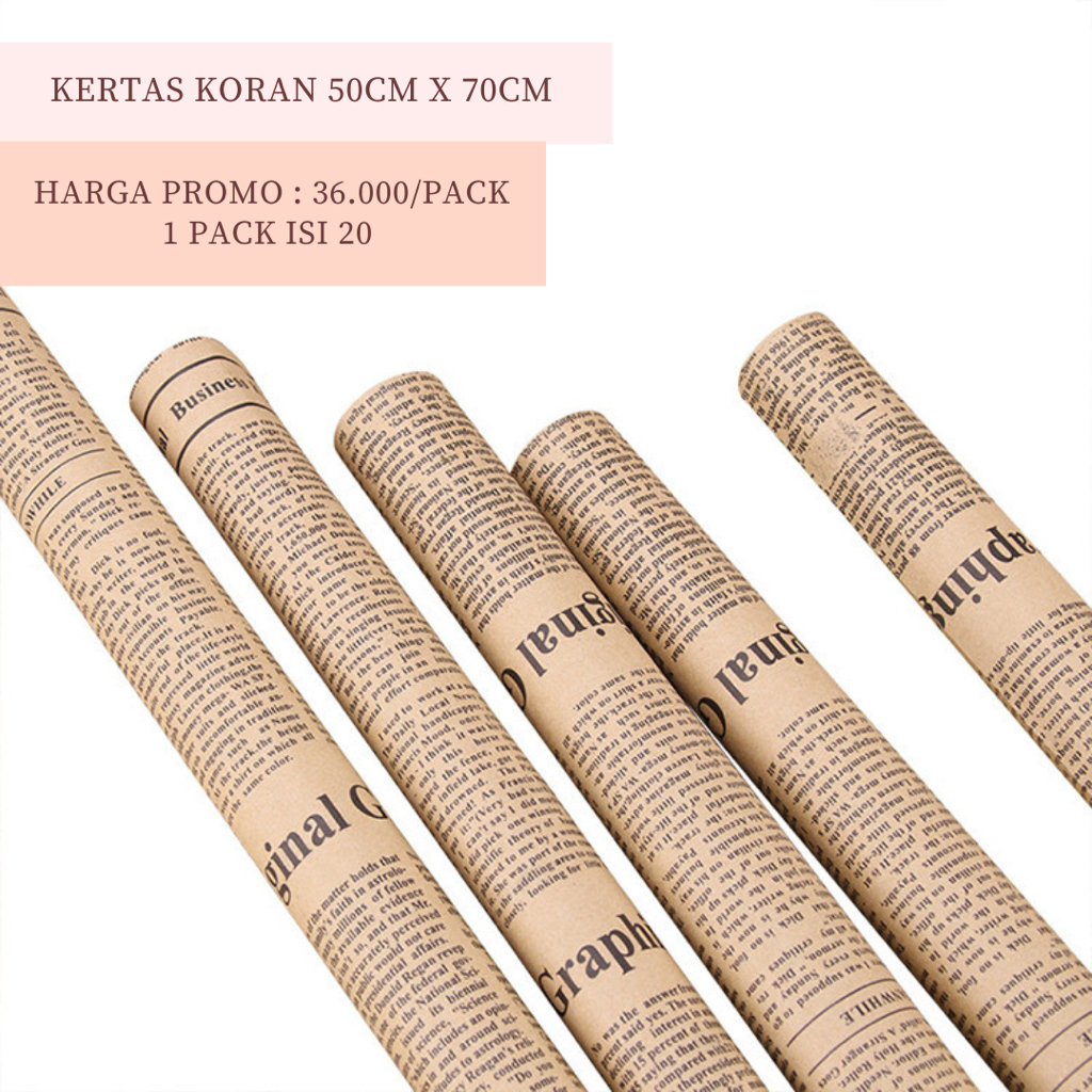 Jual [50CM X 70CM] KERTAS COKLAT TULISAN KORAN TIDAK TAHAN AIR KERTAS ...