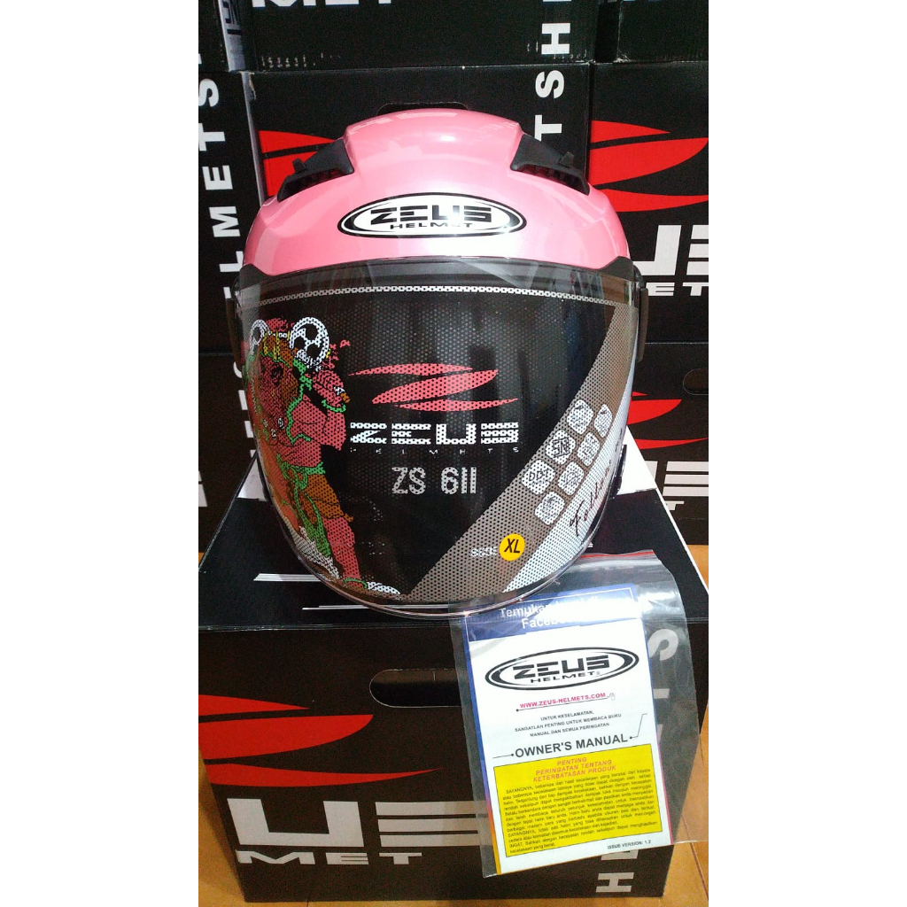 Jual HELM ZEUS ZS 611 - PINK (DOUBLE VISOR) | Shopee Indonesia