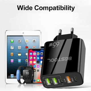 Jual BESTOOL 65W Adapter Charger USB Travel Charger Quick Charging Type ...