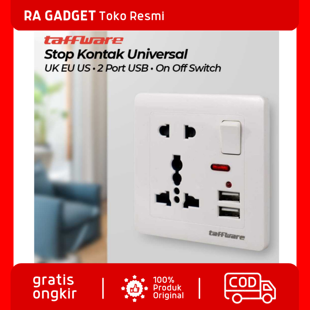 Jual Stop Kontak Universal Travel UK EU US 2 Port USB On Off Switch ...