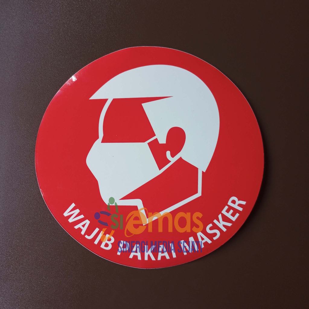 Jual Stiker Wajib Pakai Masker Sticker Wajib Menggunakan Masker