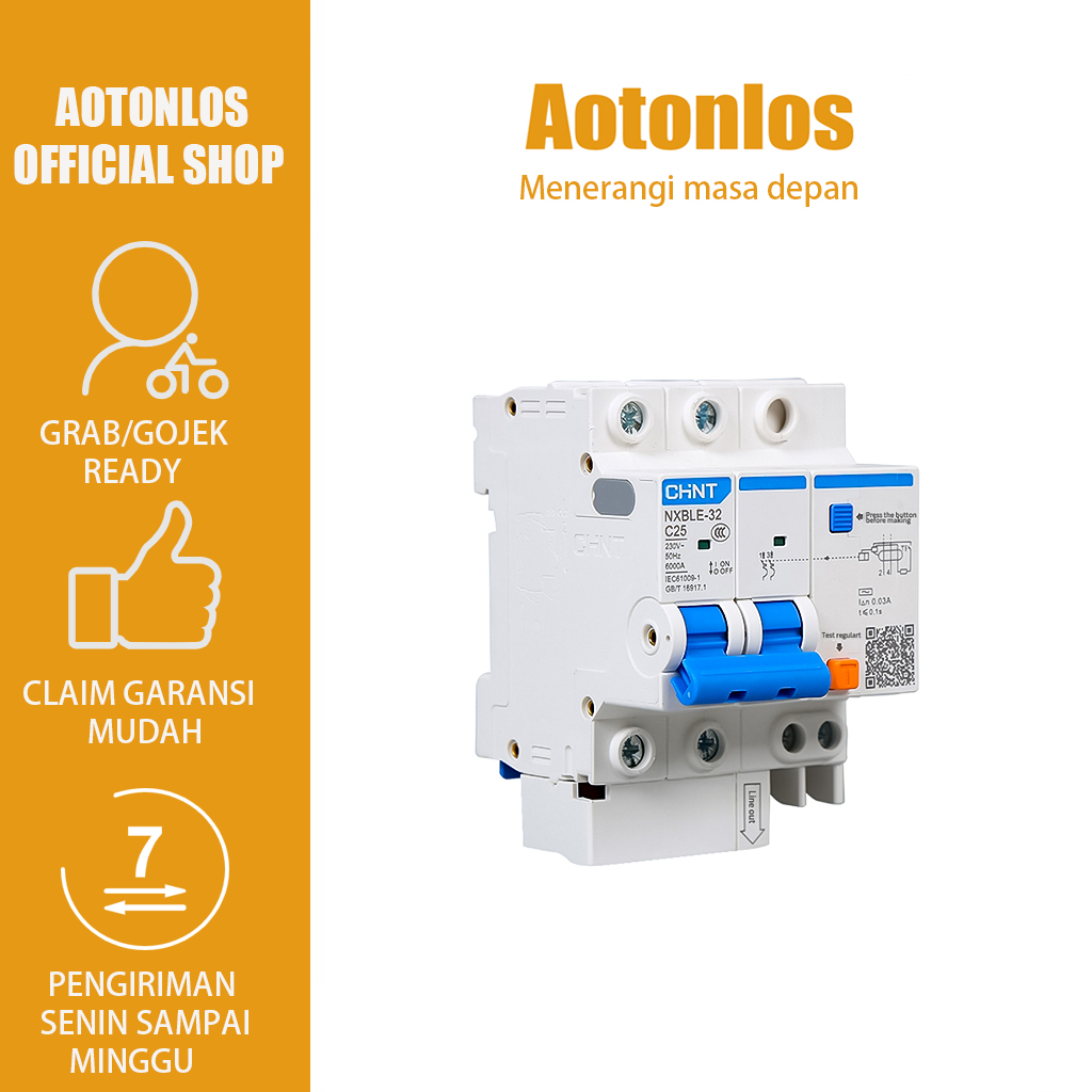 Jual Chint RCBO + MCB Nxble-63 2P 10 16 20 25 32 (A) | Shopee Indonesia