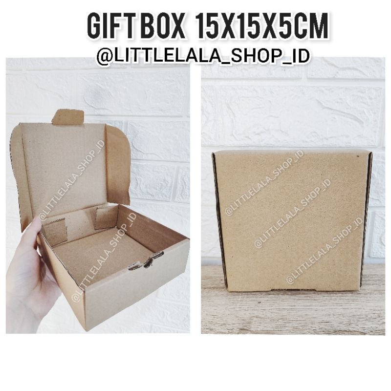 Jual Kotak Kardus Coklat Polos 15x15x3cm /Kotak dus/giftbox warna ...