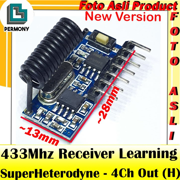 Jual 433Mhz Receiver 4 Channel Learing Module 433 Mhz 4 Channel ...
