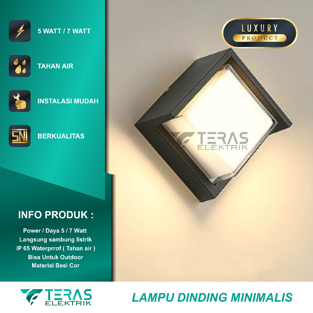 Jual Lampu dinding minimalis LED indoor outdoor persegi | Shopee Indonesia