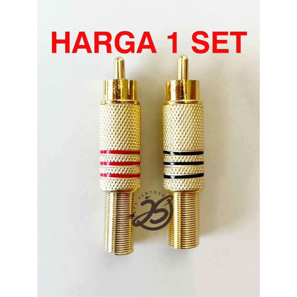 Jual JACK RCA GOLD (1SET) SEPASANG (MERAH-HITAM) JACK RCA MALE GOLD ...
