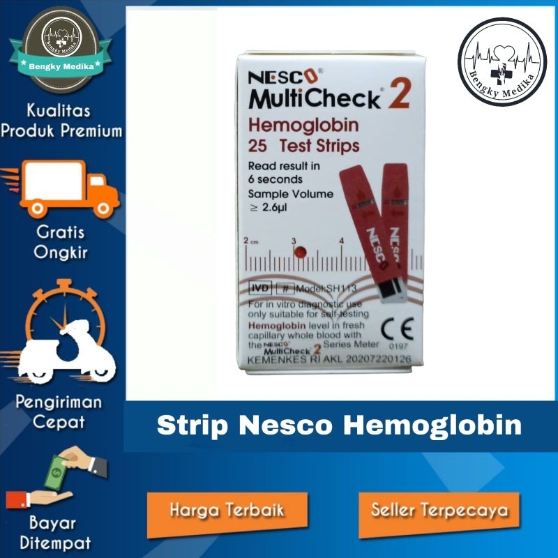 Jual Strip Nesco Hemoglobin Strip HB Nesco Strip Hemoglobin | Shopee ...
