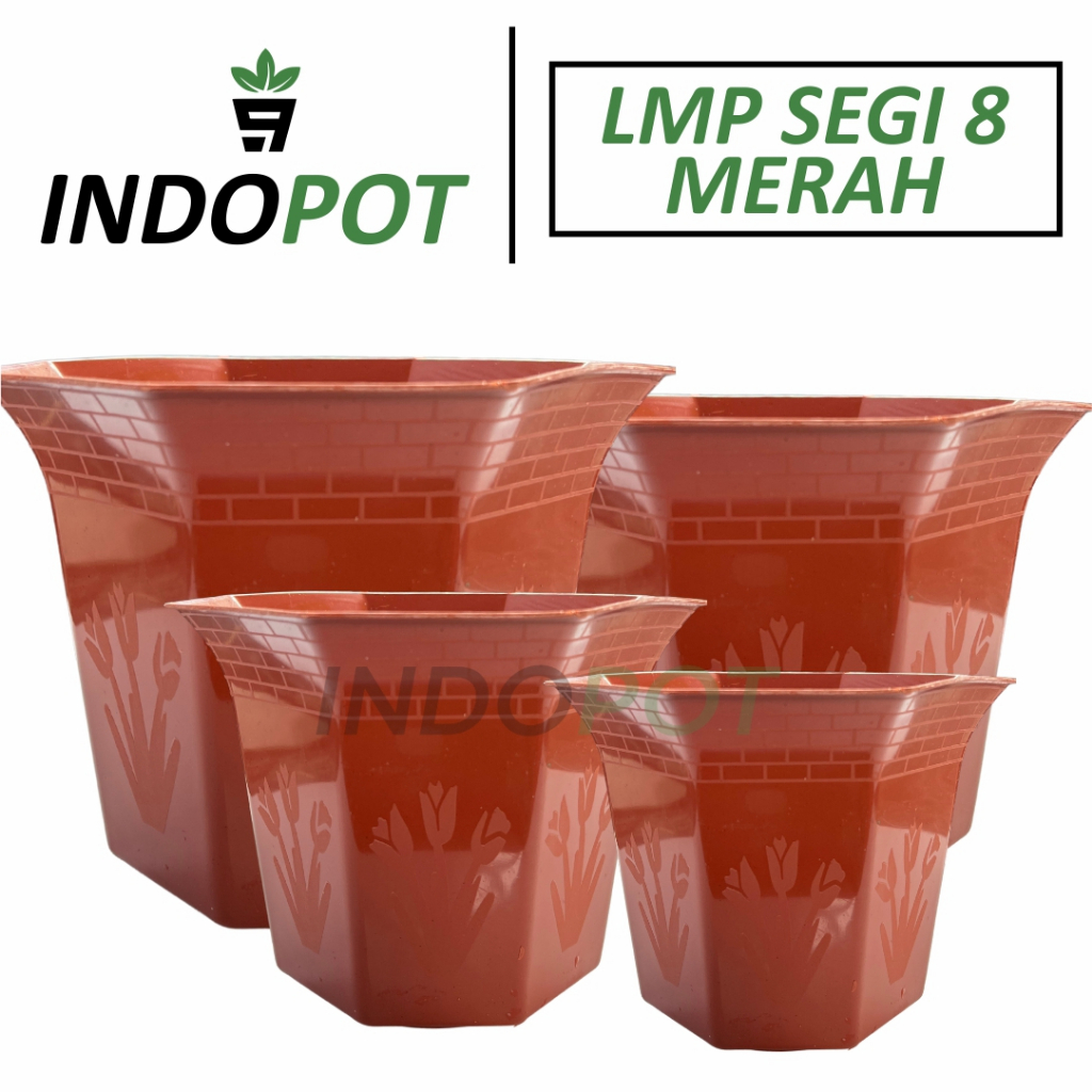 Jual Pot Segi LMP Bata 8-16 Tanaman Bunga Hias Dekorasi Rumah Minimalis ...