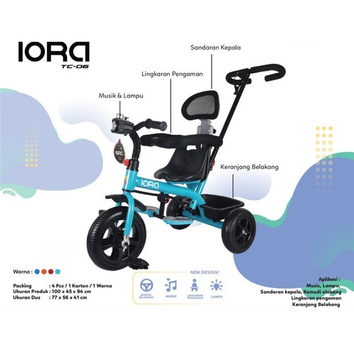 Jual Sepeda Roda Tiga Baby Tricycle PMB Iora TC-06 Dan T-27 / T27 New ...