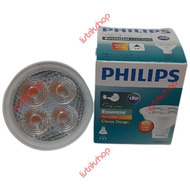 Jual Philips Essential Led Spot 3 Watt 12V MR16 | Shopee Indonesia