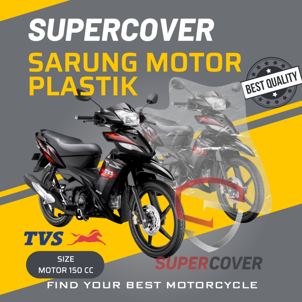 Jual Sarung Motor Plastik Supercover, Cover Motor Plastik Transparan Motor Tvs Rock Z All Series ...