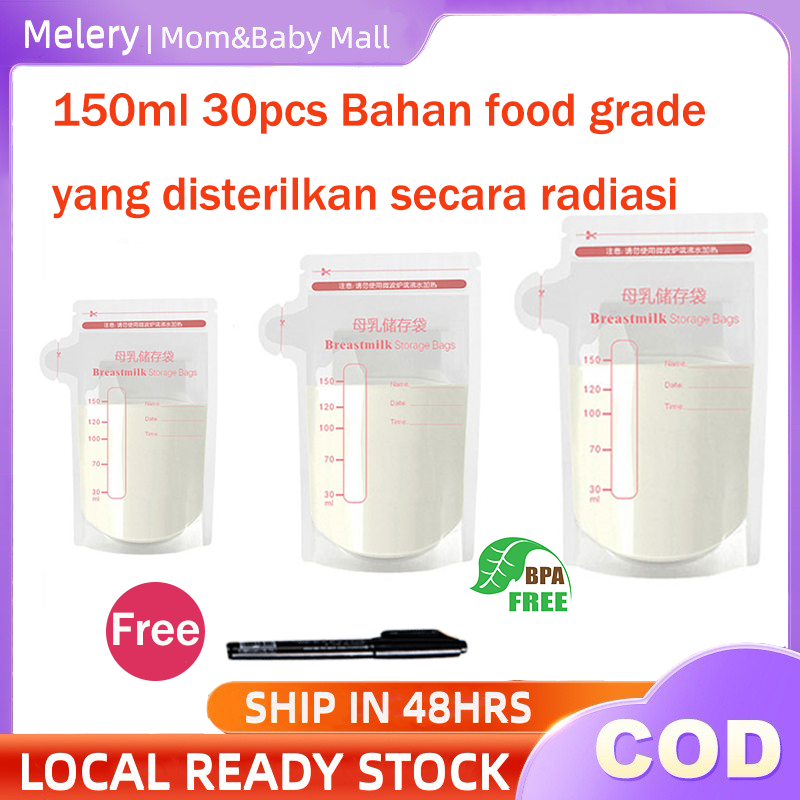 Jual 150ml Kantong ASI Breast Milk Plastik Asi Double Lock Asi kantung ...