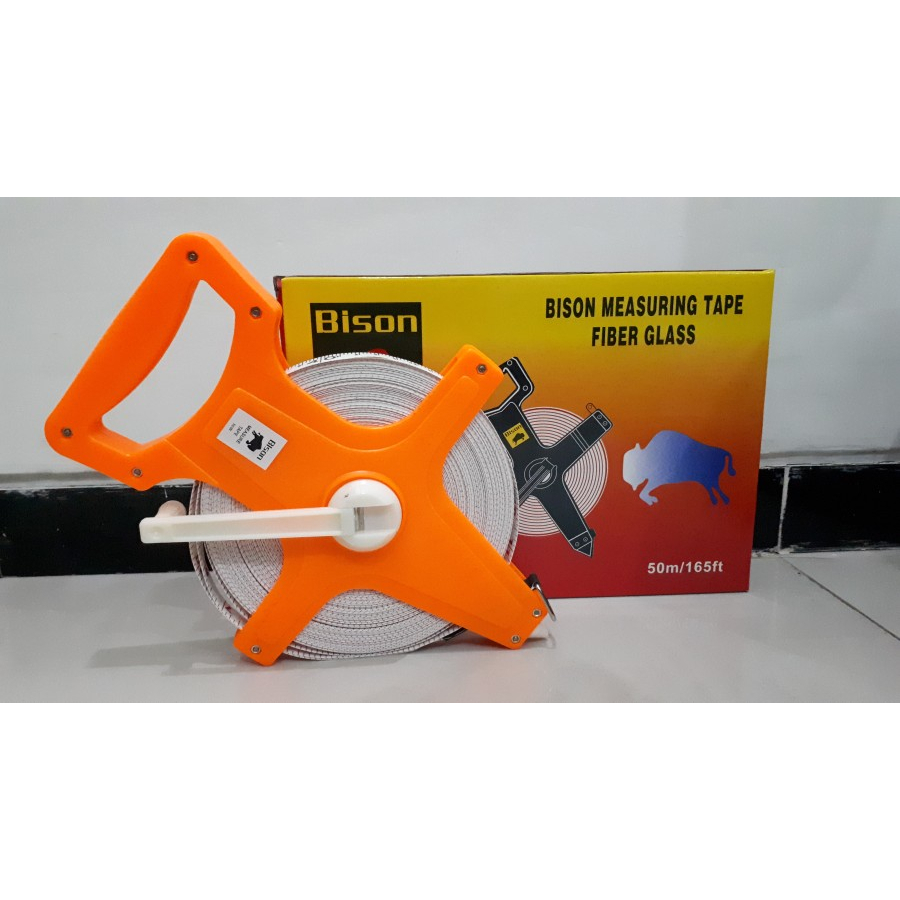 Jual Meteran Roll Fiber / Measuring Tape 50 meter Bison | Shopee Indonesia