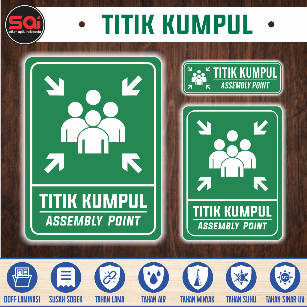Jual STIKER VINYL TITIK KUMPUL ASSEMBLY POINT LAMINASI GLOSSY | Shopee ...