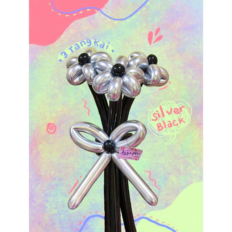 Jual Buket Bunga Balon 1-6 Tangkai Panjang | Ballons Flowers Bouquet ...