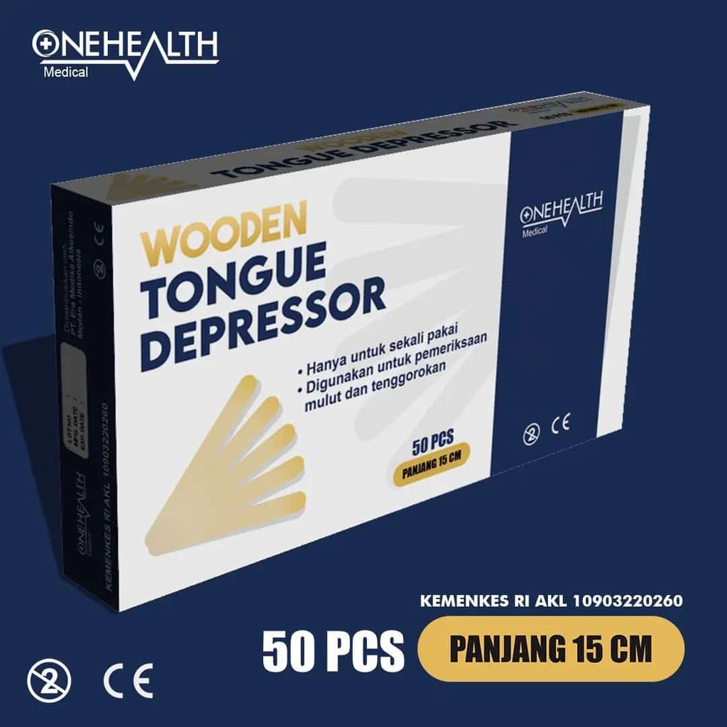 Jual Onehealth Tong Spatel Kayu isi 50 Wooden Tongue Spatel Wooden ...