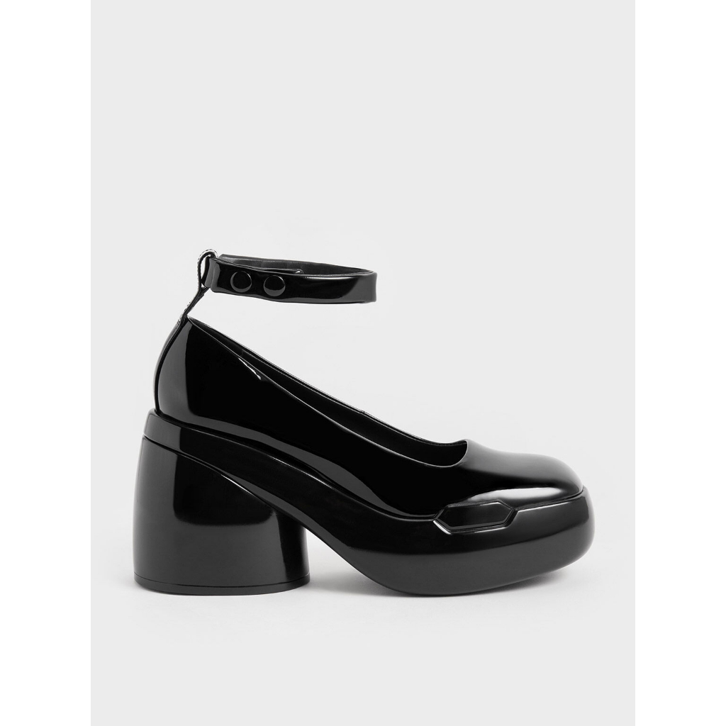 Jual Lula Patent Chunky Heels Pumps Mary Jane Lolita Tinggi Sol Sepatu ...