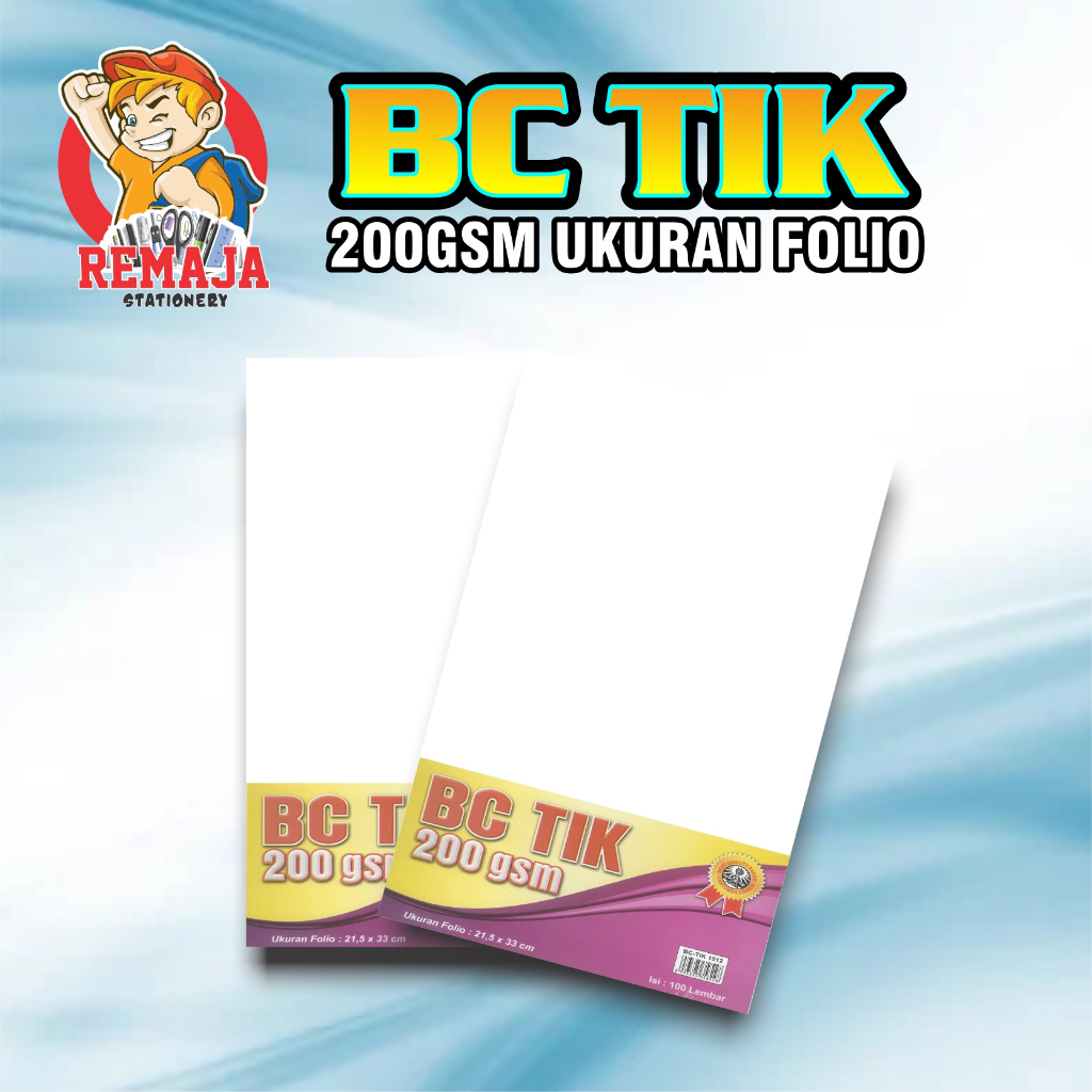 Jual Kertas Brief Card BC TIK 200gsm Folio / F4 per pack isi 100 Lembar ...