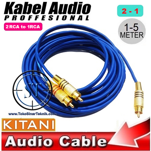 Jual Kabel RCA 2 ke 1 KITANI Audio Subwoofer Jack Gold Cable 2-1 2RCA Ukuran Panjang 1 Sampai 5 ...