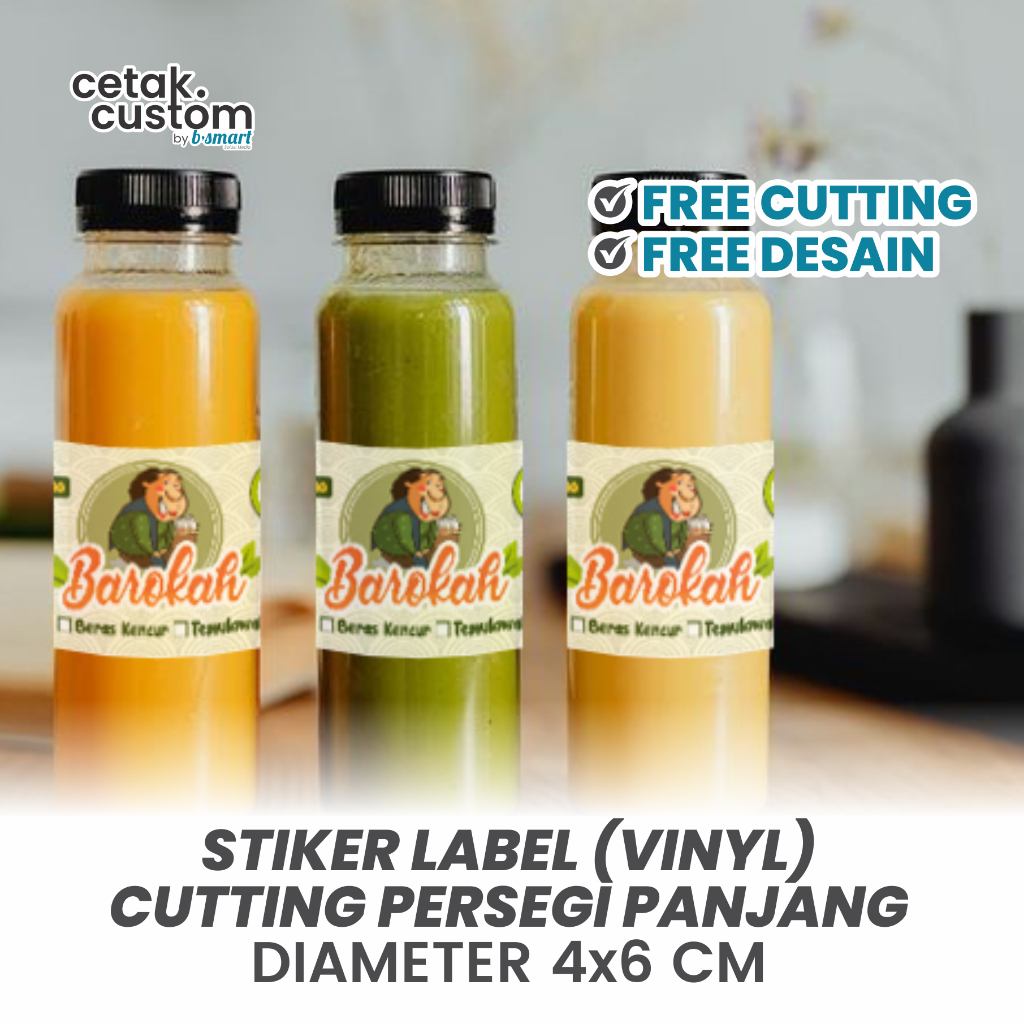 Jual STIKER LABEL MAKANAN (VINYL)+CUTTING PERSEGI PANJANG UKURAN 4x6 CM ...