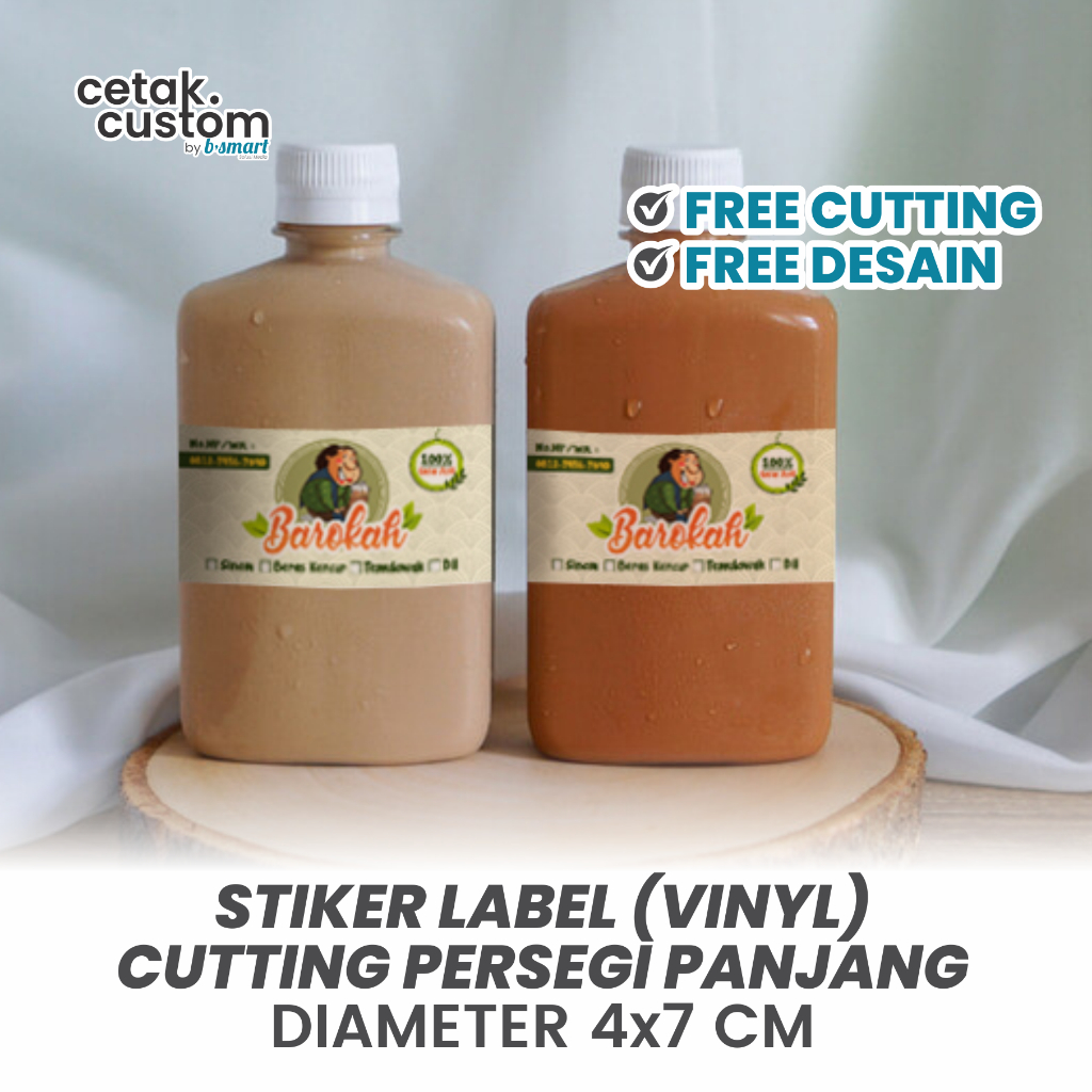 Jual STIKER LABEL MAKANAN (VINYL)+CUTTING PERSEGI PANJANG UKURAN 4x7 CM ...