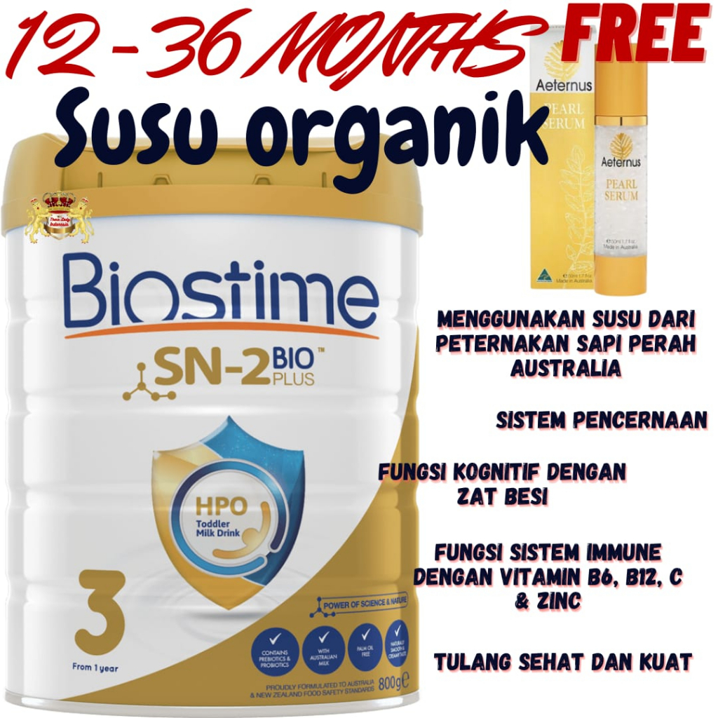 Jual biostime sn-2 bio plus hpo toddler milk drink stage 3 800g ...