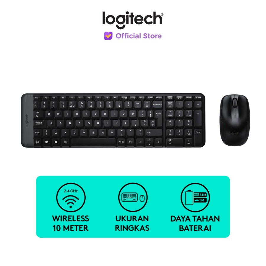 Jual Logitech MK220 Combo Keyboard dan Mouse Wireless Compact - MK-220 - 100% Resmi | Shopee ...