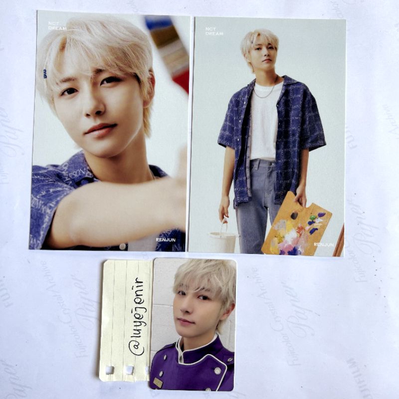 Jual [ Ready take all ] get photocard pc Renjun + 2 postcard nct dream ...