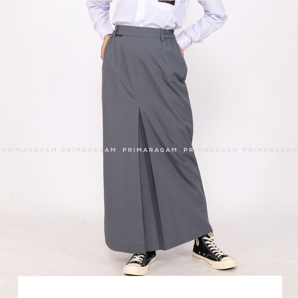 Jual ROK SPAN BELAH TENGAH REMPEL DEPAN SEKOLAH KERJA PUTIH HITAM ABU ...