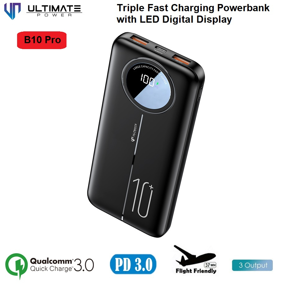 Jual Powerbank Ultimate Power 10000mah Triple Fast Charging QC+PD B10 ...