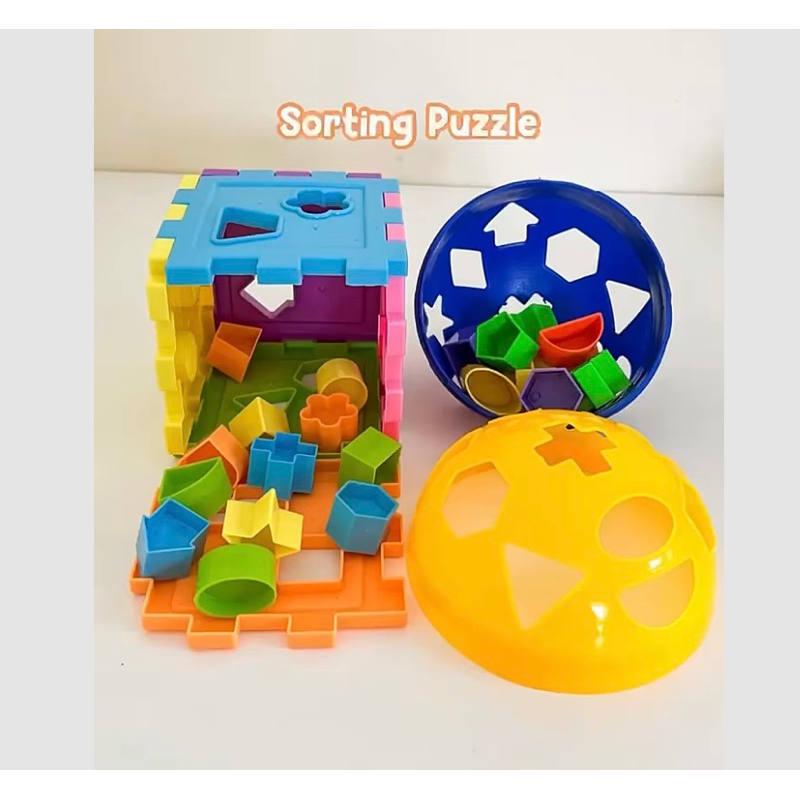 Jual KUBUS BOLA PINTAR MAINAN ANAK DIAMETER 18cm E - SORTING PUZZLE ...