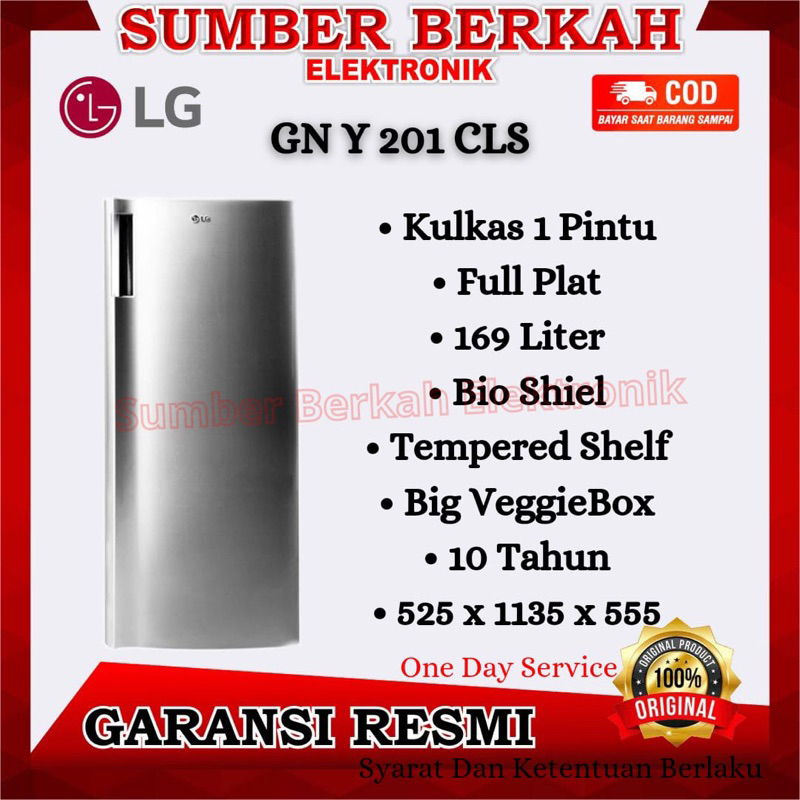 Jual Kulkas LG 1 pintu 169 liter 70 watt garansi resmi Tombol Defrost ...