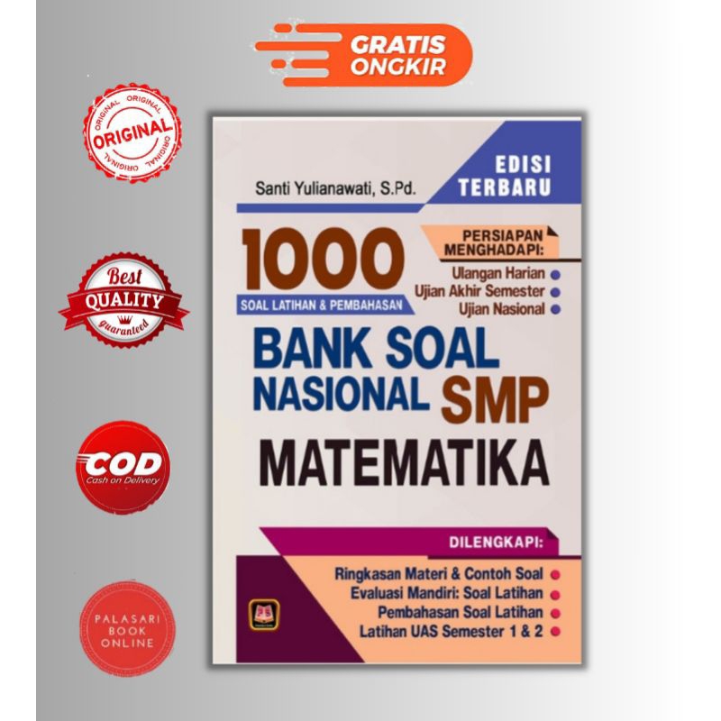 Jual Buku Bank Soal Nasional Matematika SMP – 1000 Soal dan Pembahasan | Shopee Indonesia
